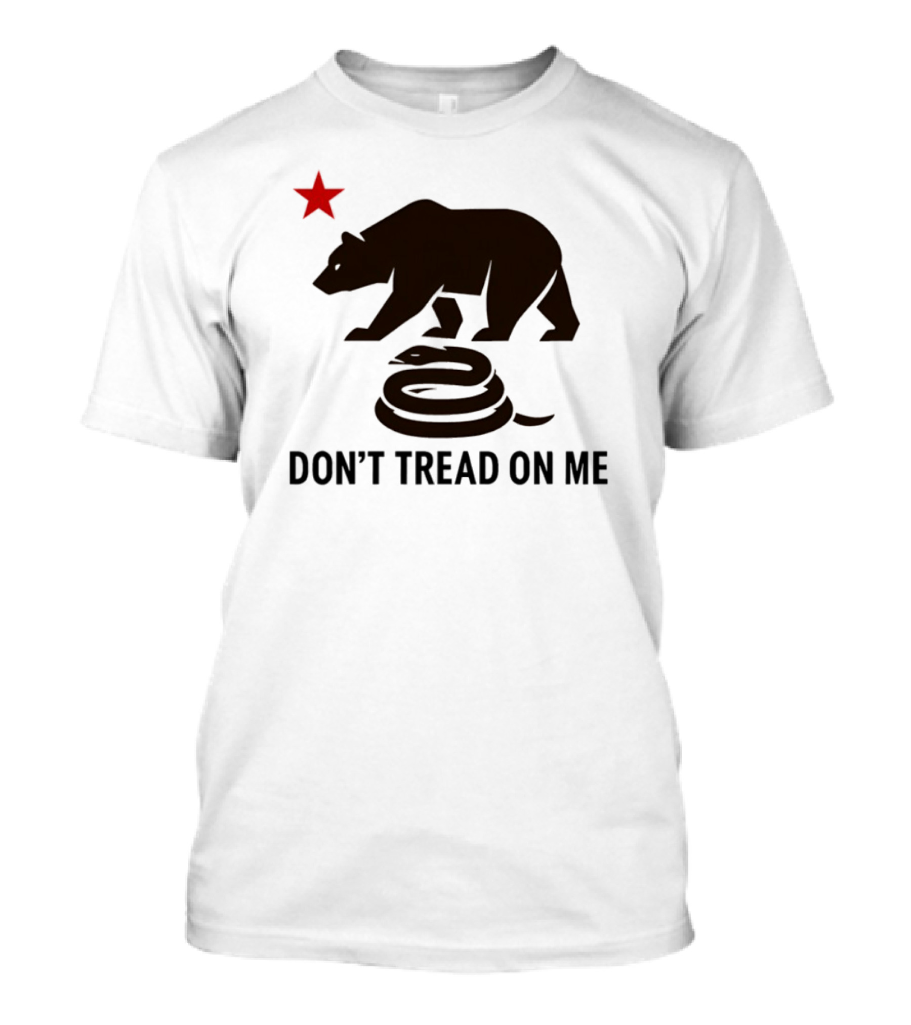 California Bear Tyrant King Don't Tread On Me Symbol With Star And Snake T-Shirt