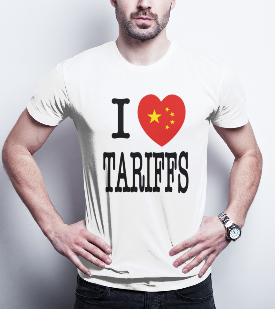 Flags Heart Tariffs China Stars T-Shirt