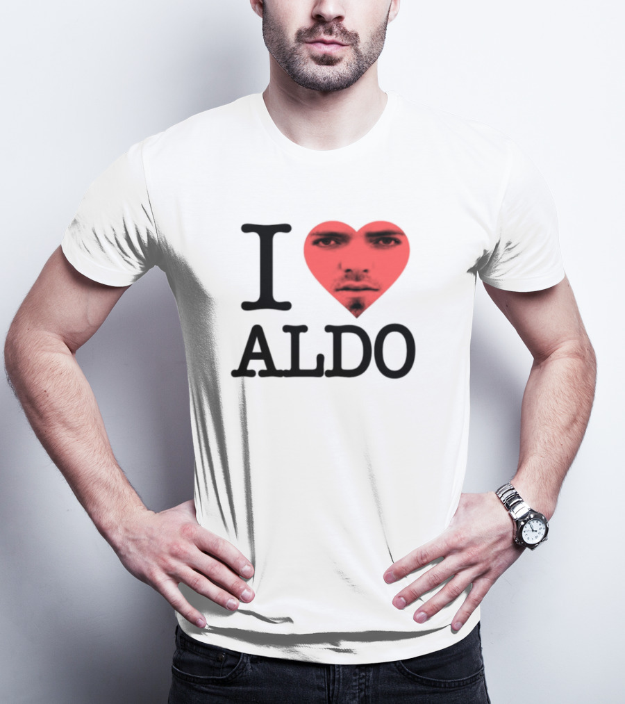 I Love Aldo Heart Face Graphic T-Shirt