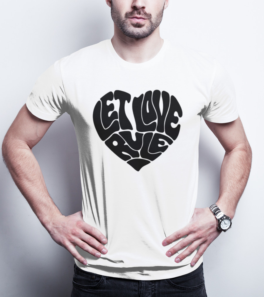Lennykravitz Let Love Rule Heart Text Portrait Style T-Shirt