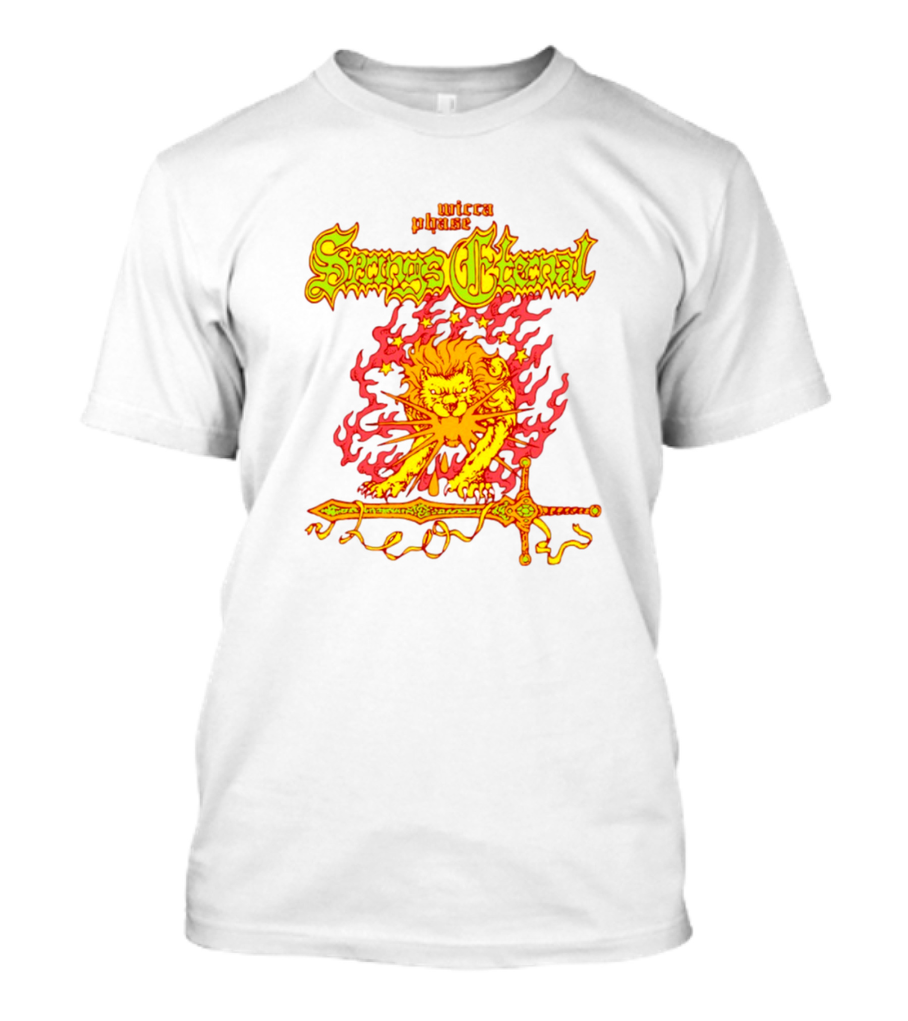 Mecca Blaze Springs Eternal Flaming Lion Sword Leo T-Shirt