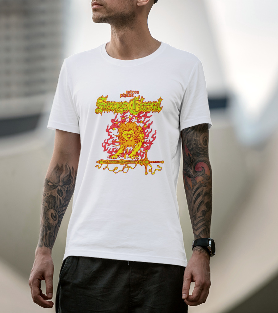 Mecca Blaze Springs Eternal Flaming Lion Sword Leo T-Shirt