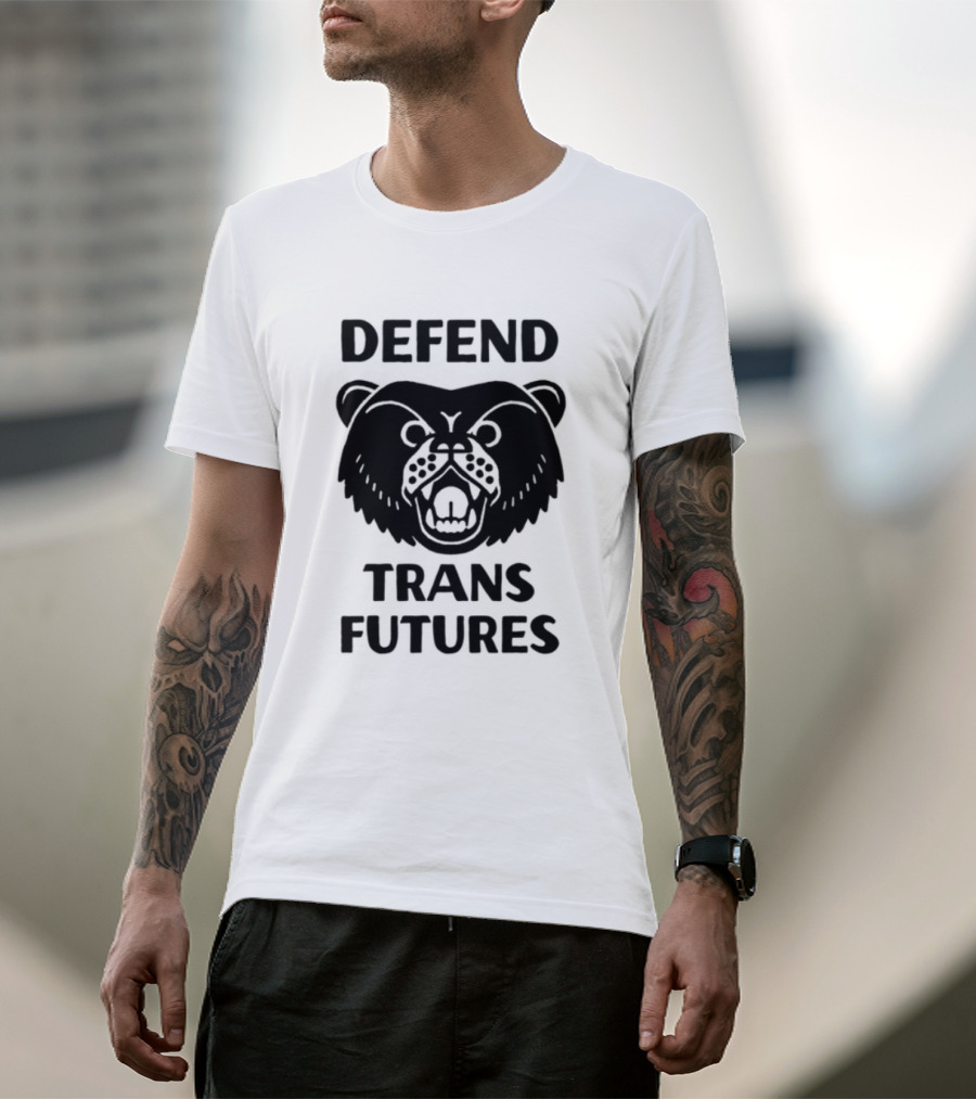 Defend Trans Futures Bear Symbol With Fangs T-Shirt