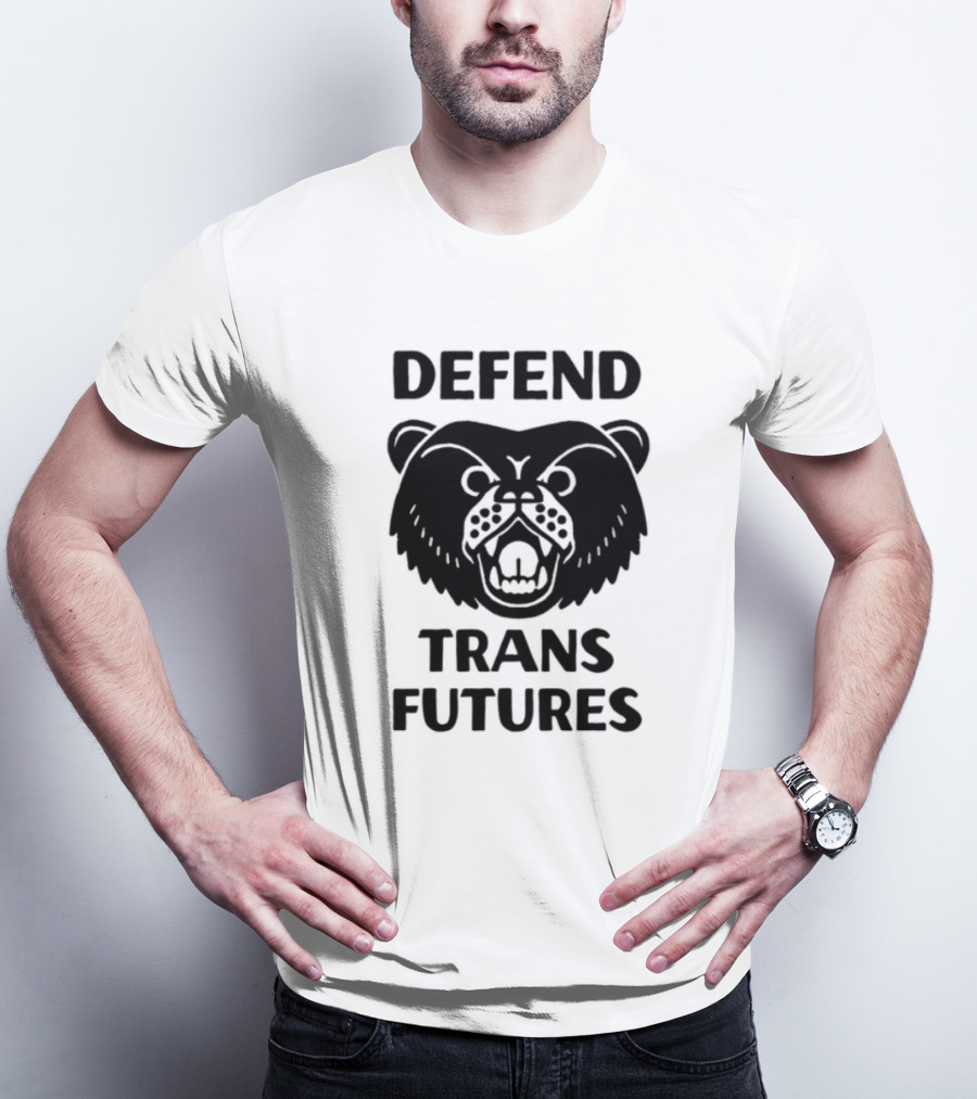 Defend Trans Futures Bear Symbol With Fangs T-Shirt