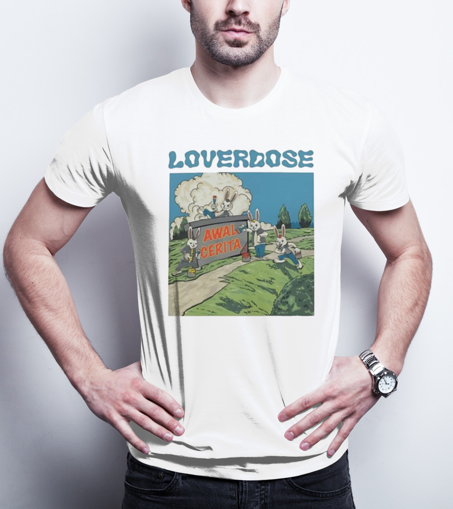 Loverdose Awal Cerita Rabbits Painting Sign T-Shirt