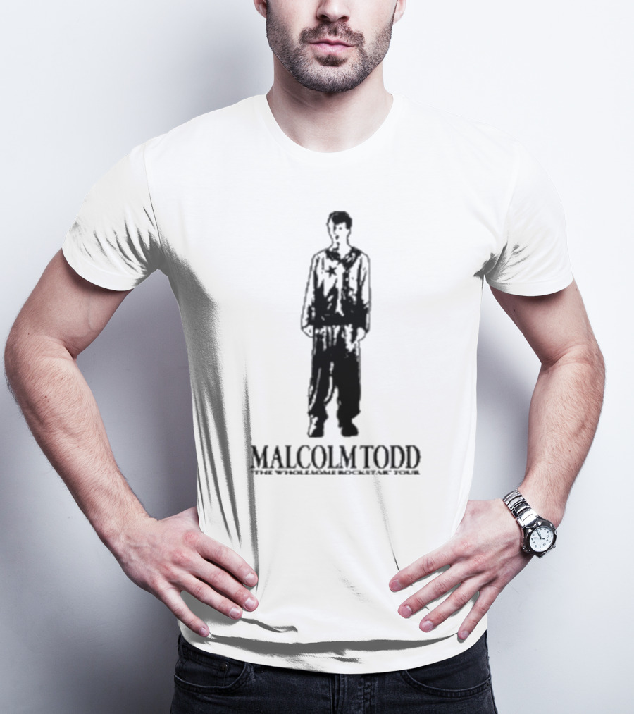 Malcolm Todd Live In Concert The Wholesome Rockstar Tour 2025 Monochrome Stage Presence T-Shirt