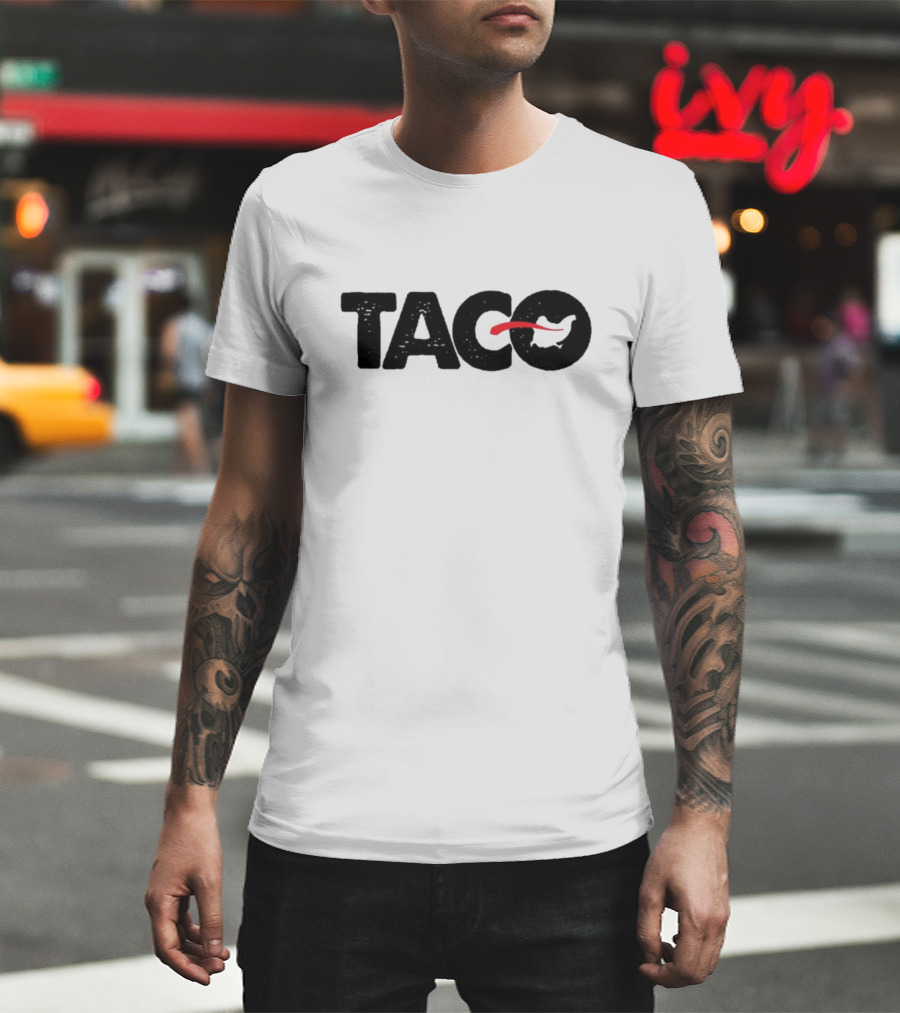 Minocqua Brewing Taco Branded Black And Red Text T-Shirt