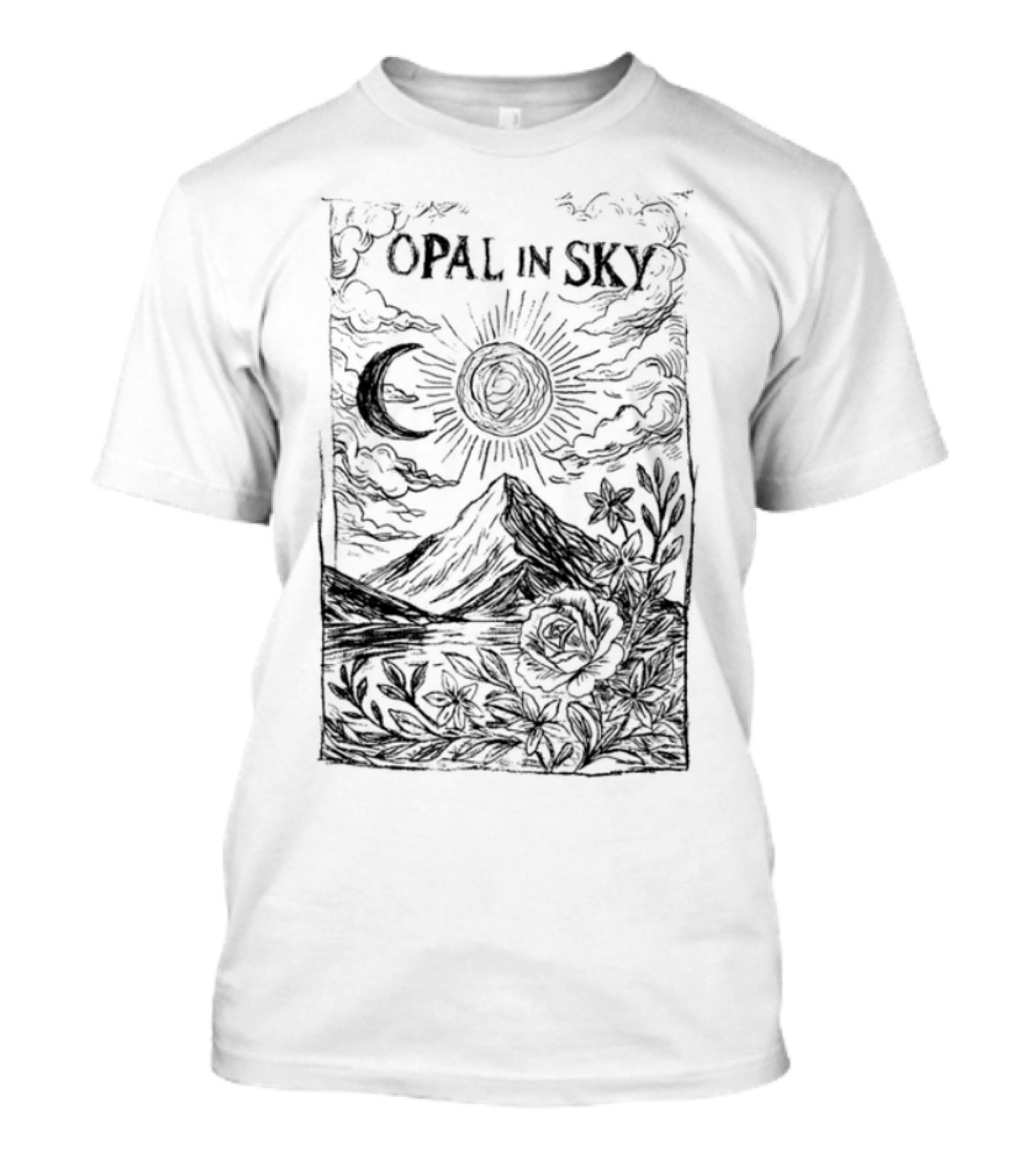 Opal In Sky Lost Moon Owl Mystic Forest Alyvia White T-Shirt