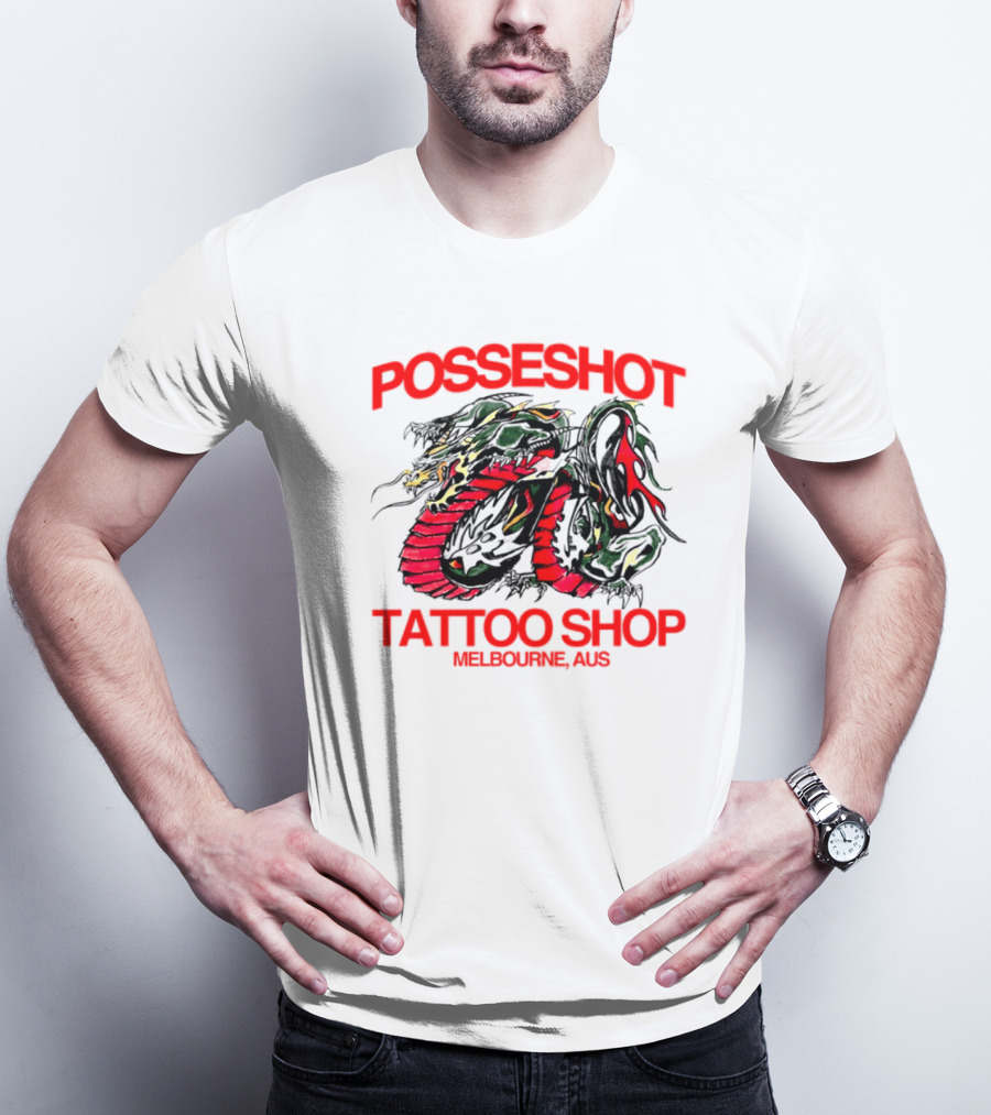 Posseshot Tattoo Shop Melbourne Aus Dragon Art T-Shirt