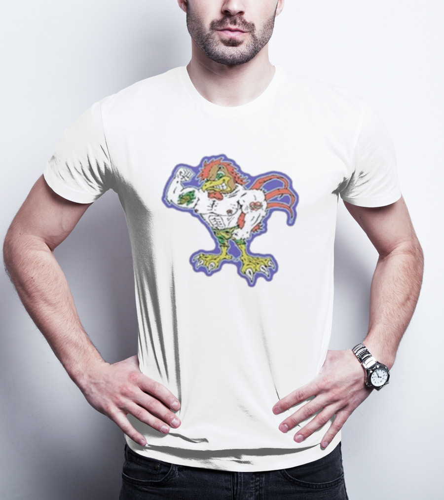 SGT Buff Chicken Flexing Muscles Cartoon T-Shirt