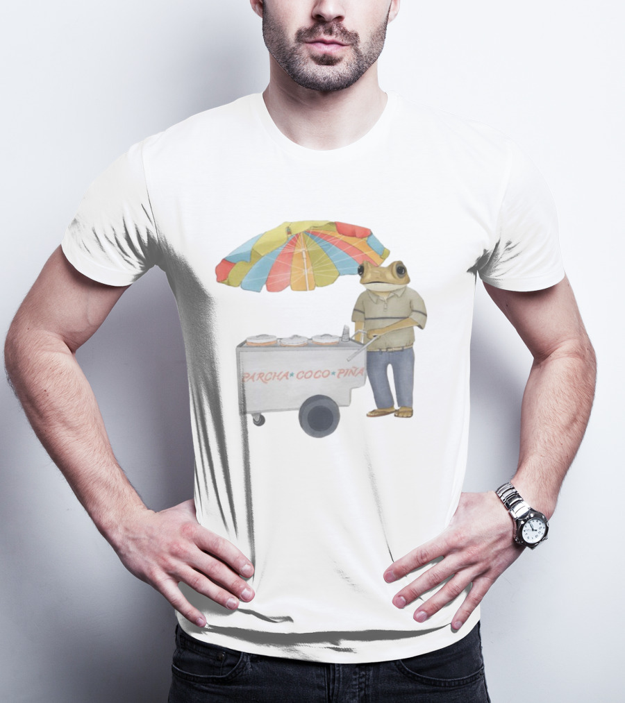 Parcha Coco Piña Frog Vendor With Colorful Umbrella T-Shirt