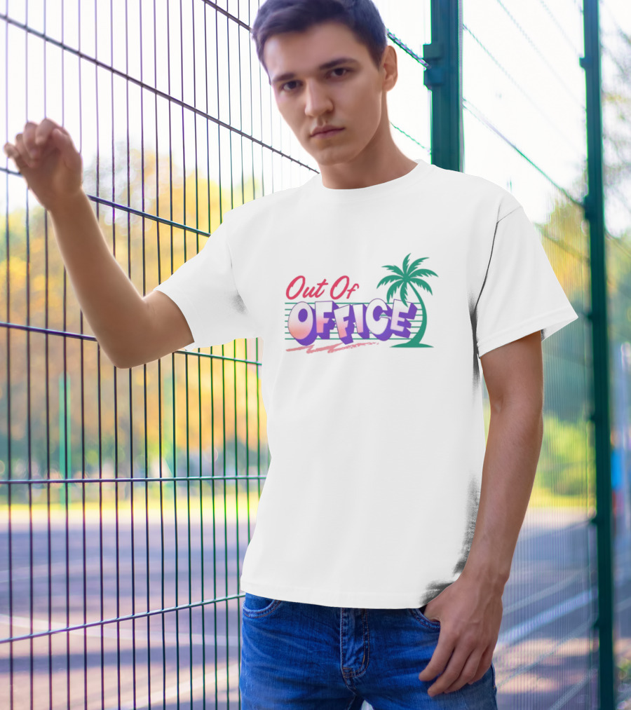 Out Of Office Tropical Palm Tree Retro Style T-Shirt