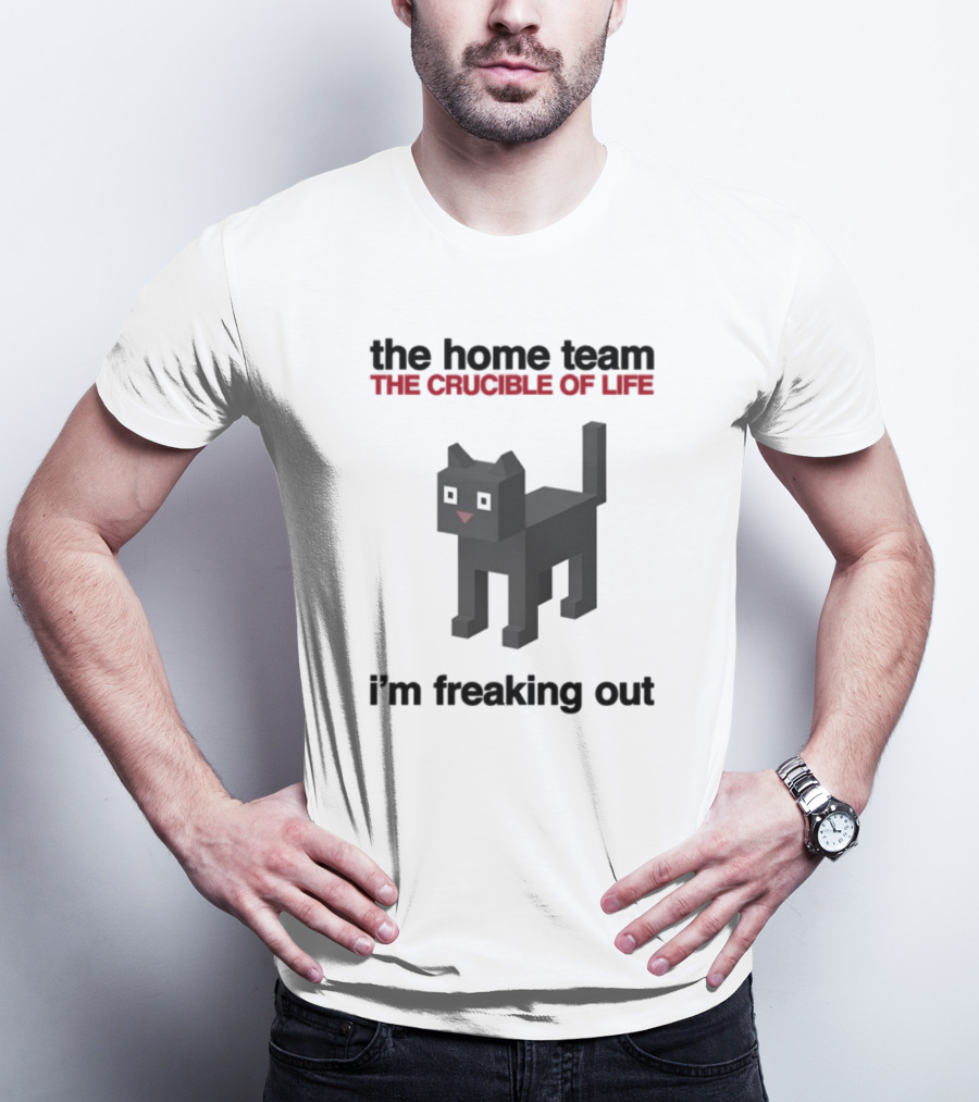 The Home Team The Crucible Of Life I'm Freaking Out Pixel Cat T-Shirt