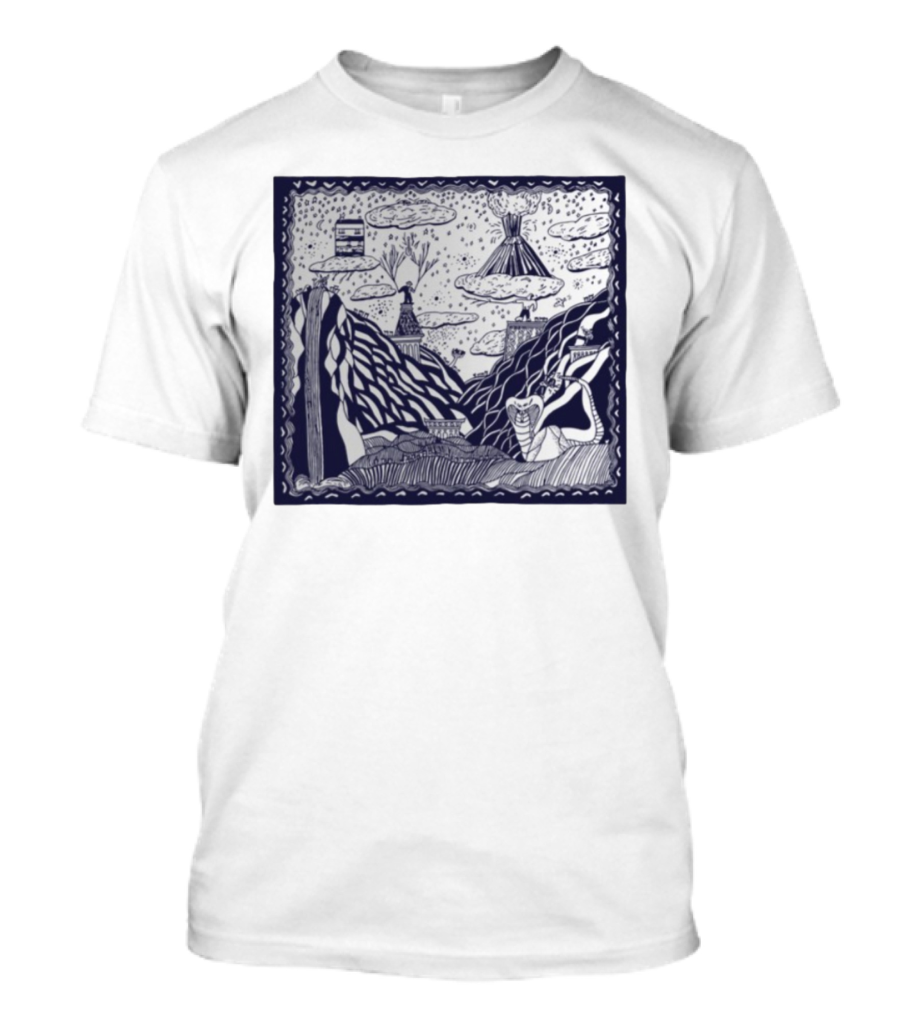 Thestorysofarca The Story So Far Album Art Snake Volcano Pattern Clouds T-Shirt