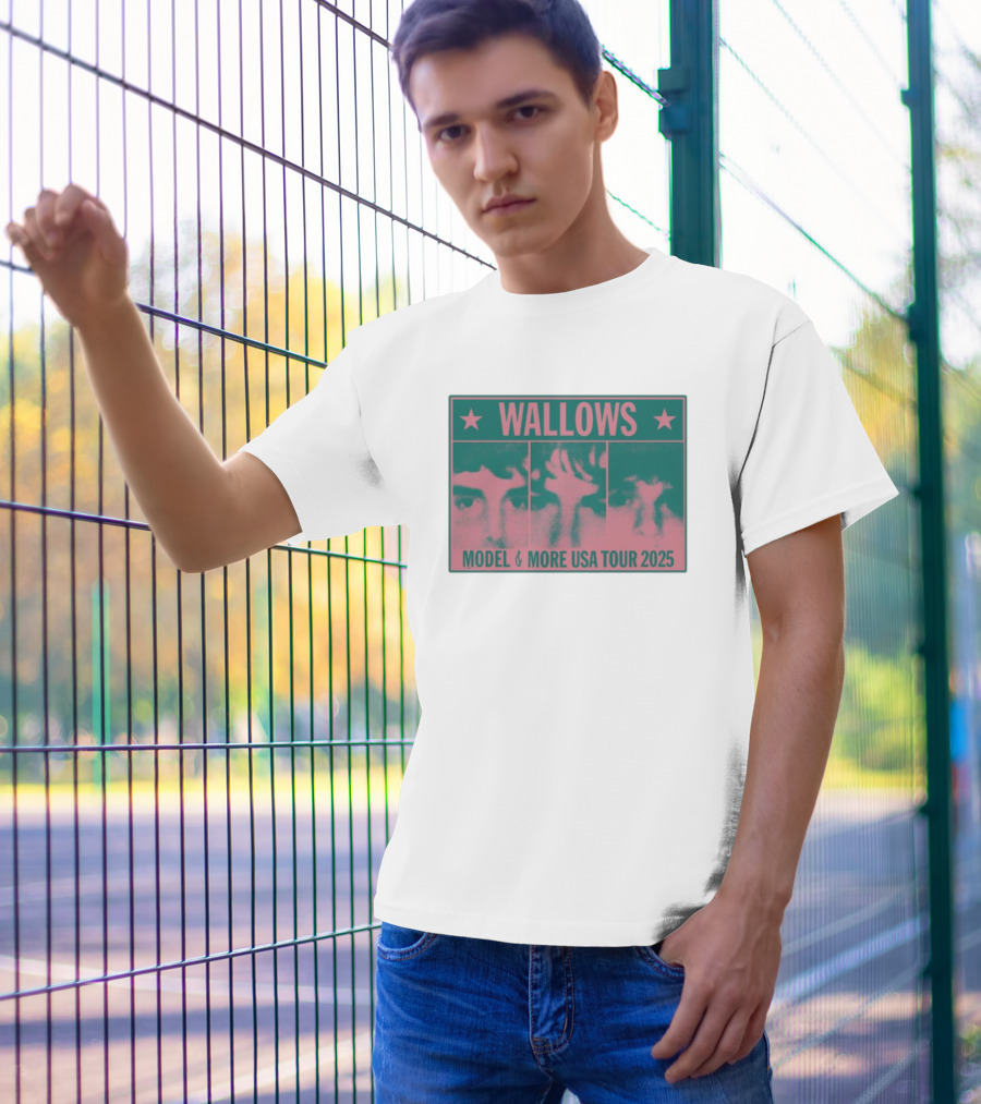 Wallows Model & More USA Tour 2025 Colorblock Faces T-Shirt