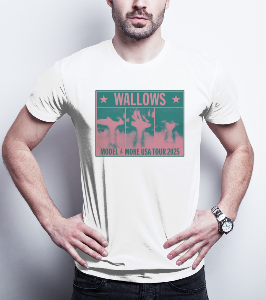 Wallows Model & More USA Tour 2025 Colorblock Faces T-Shirt