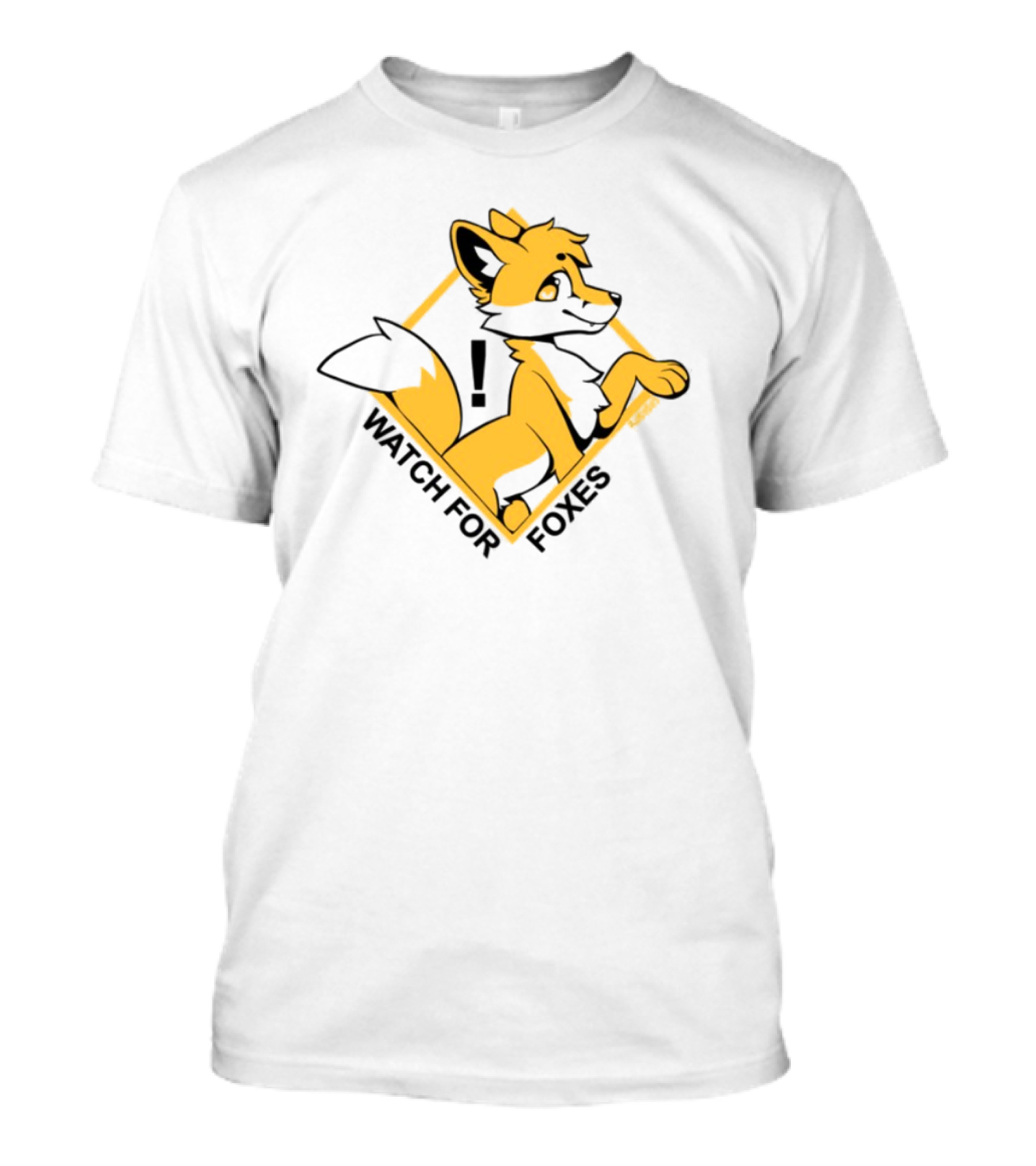 FOR FOXES YELLOW AND BLACK FOX ILLUSTRATION T-Shirt