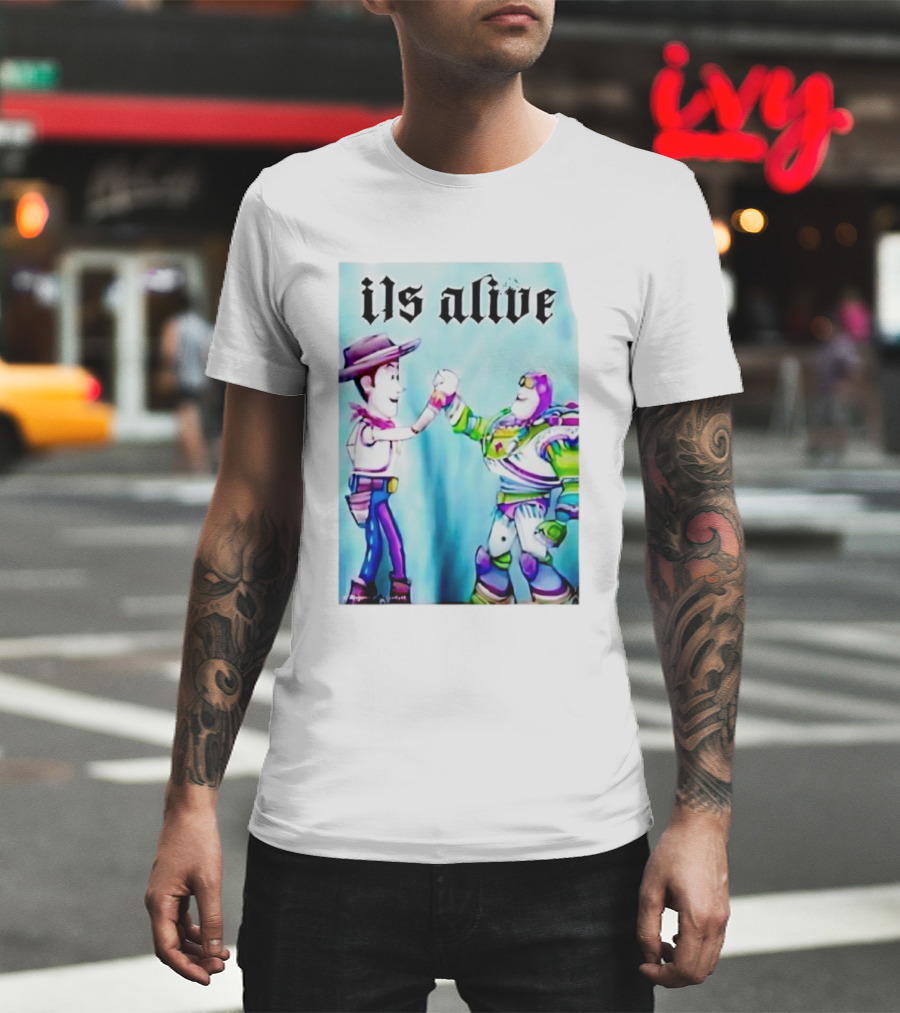 Ils Alive Woody And Buzz Lightyear Fist Bump T-Shirt