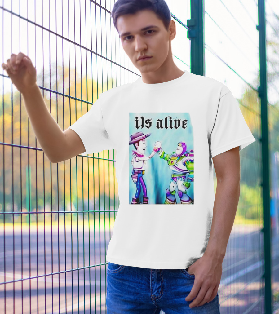 Ils Alive Woody And Buzz Lightyear Fist Bump T-Shirt
