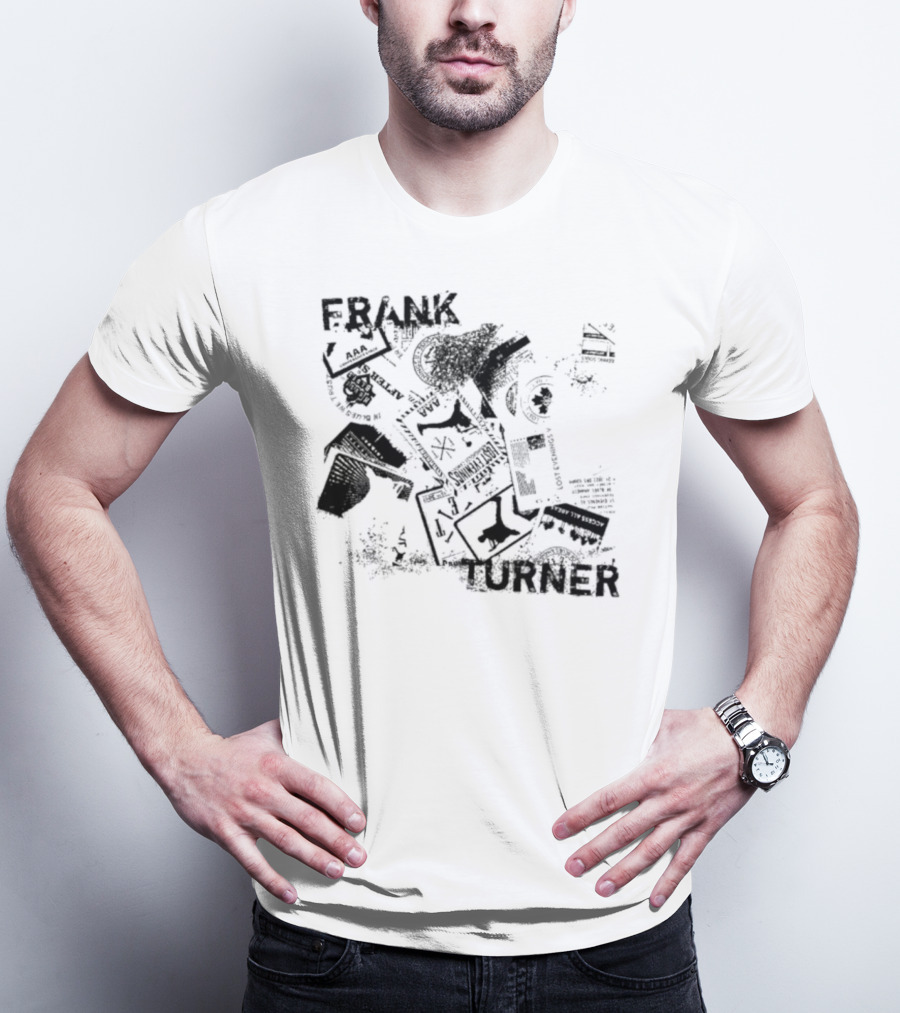 Frank Turner The Next 10 Years Black Rose And Music Collage T-Shirt