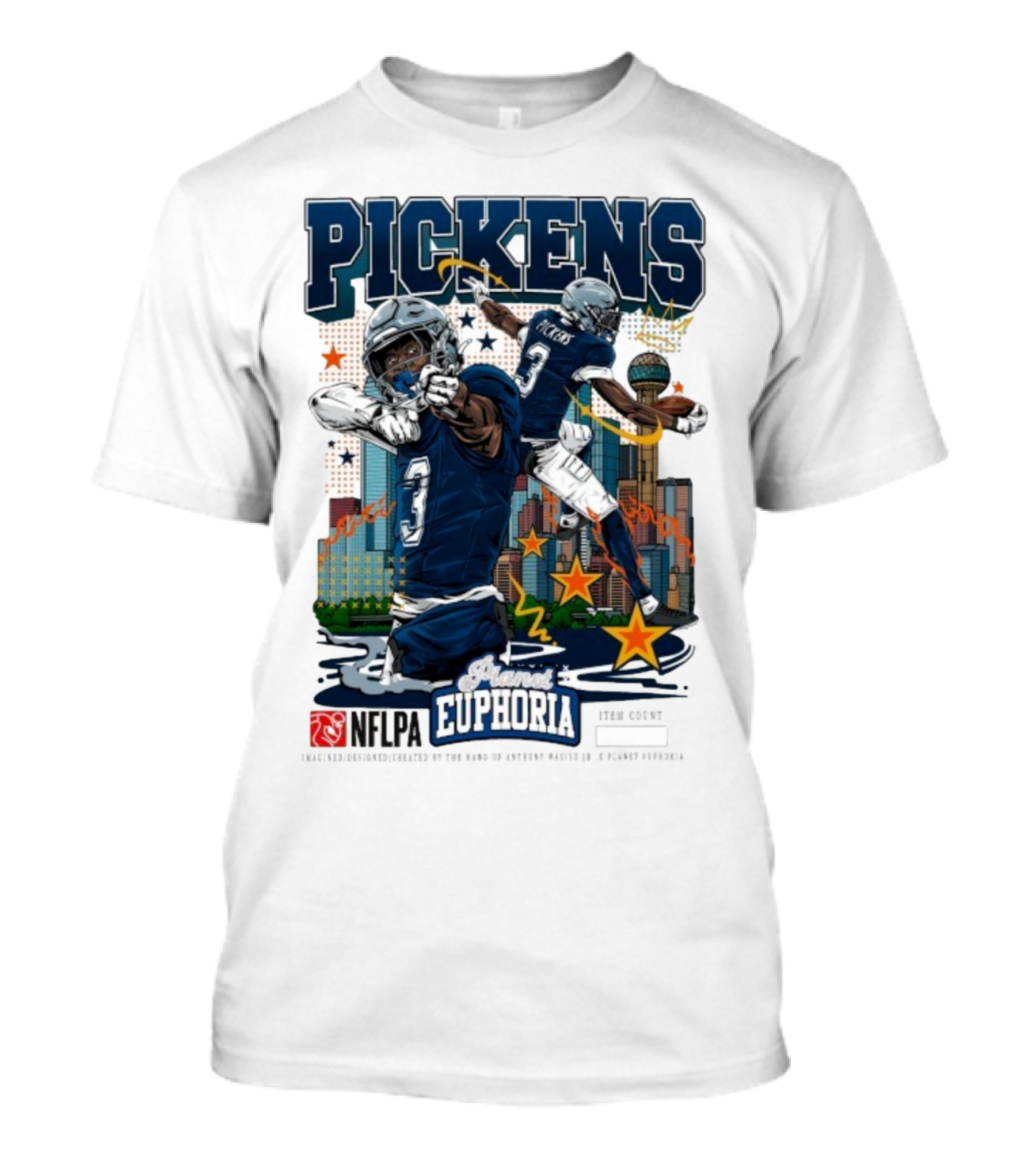 Pickens Planet Euphoria NFPLA Players Inc Iconic Sports Theme T-Shirt