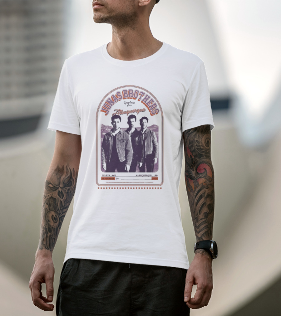 Jonas Brothers Greetings From Albuquerque NM Isleta AMP September 30 2025 T-Shirt