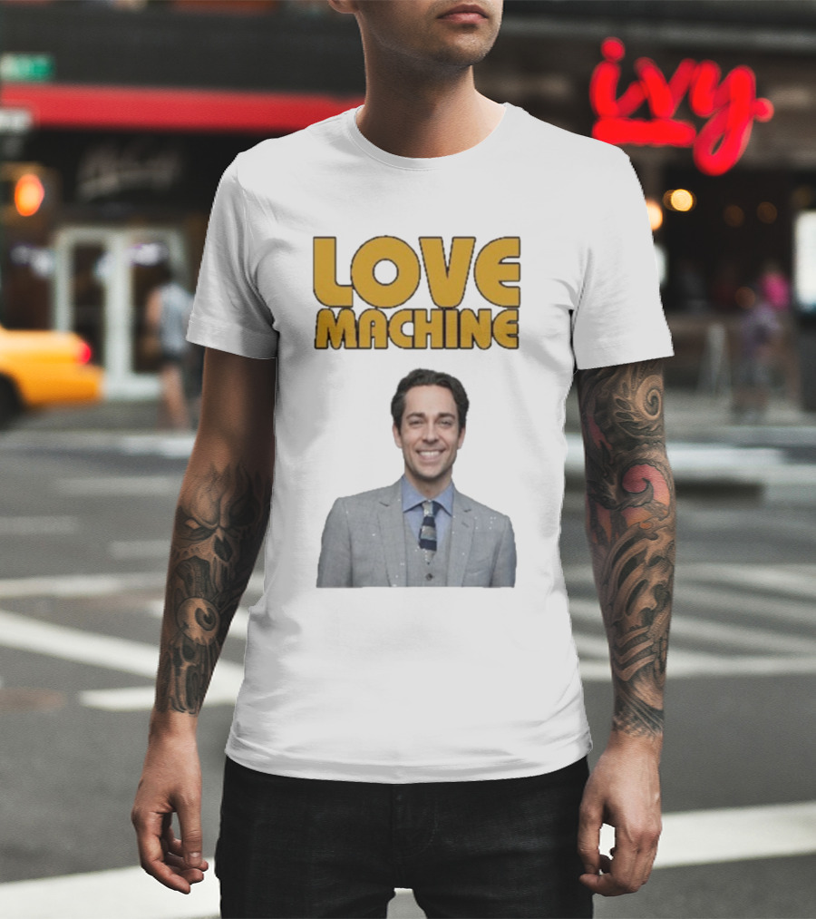 Zachary Levi Love Machine Raglan Smiling Style T-Shirt