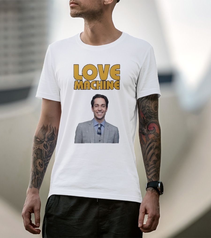 Zachary Levi Love Machine Raglan Smiling Style T-Shirt