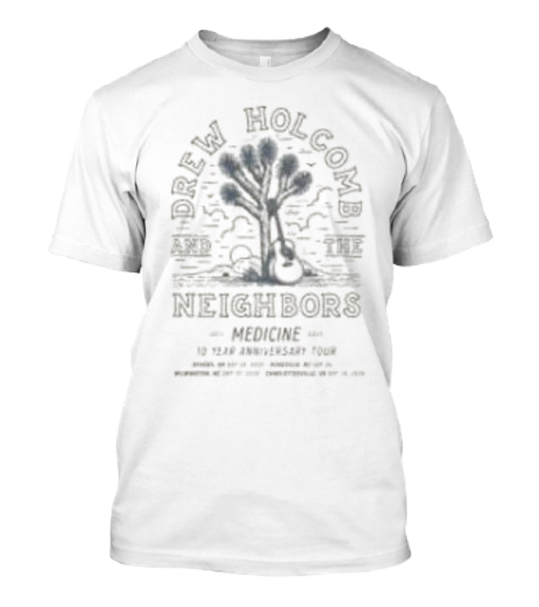 Drew Holcomb And The Neighbors Medicine 10th Anniversary Tour 2025 Tree Design T-Shirt