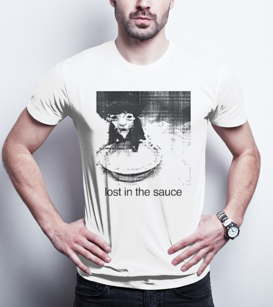 Lost In The Sauce Cat Image With Text T-Shirt