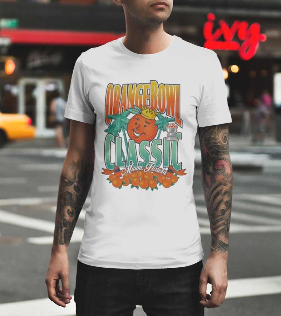 Orange Bowl Classic Miami Florida Vintage Football Champion Logo T-Shirt