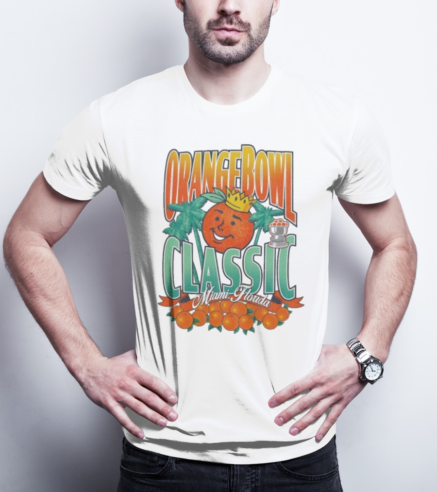 Orange Bowl Classic Miami Florida Vintage Football Champion Logo T-Shirt