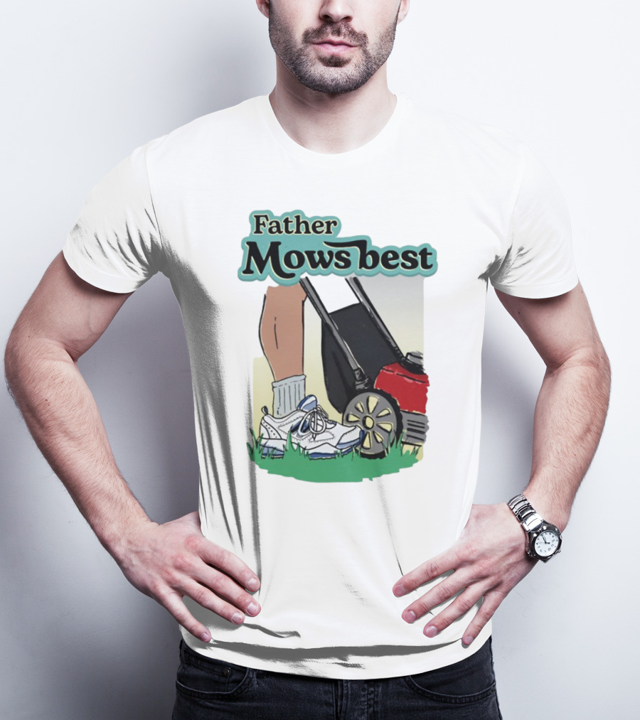 Father Mows Best Emotionalclub Lawn Mower Sneaker Style T-Shirt