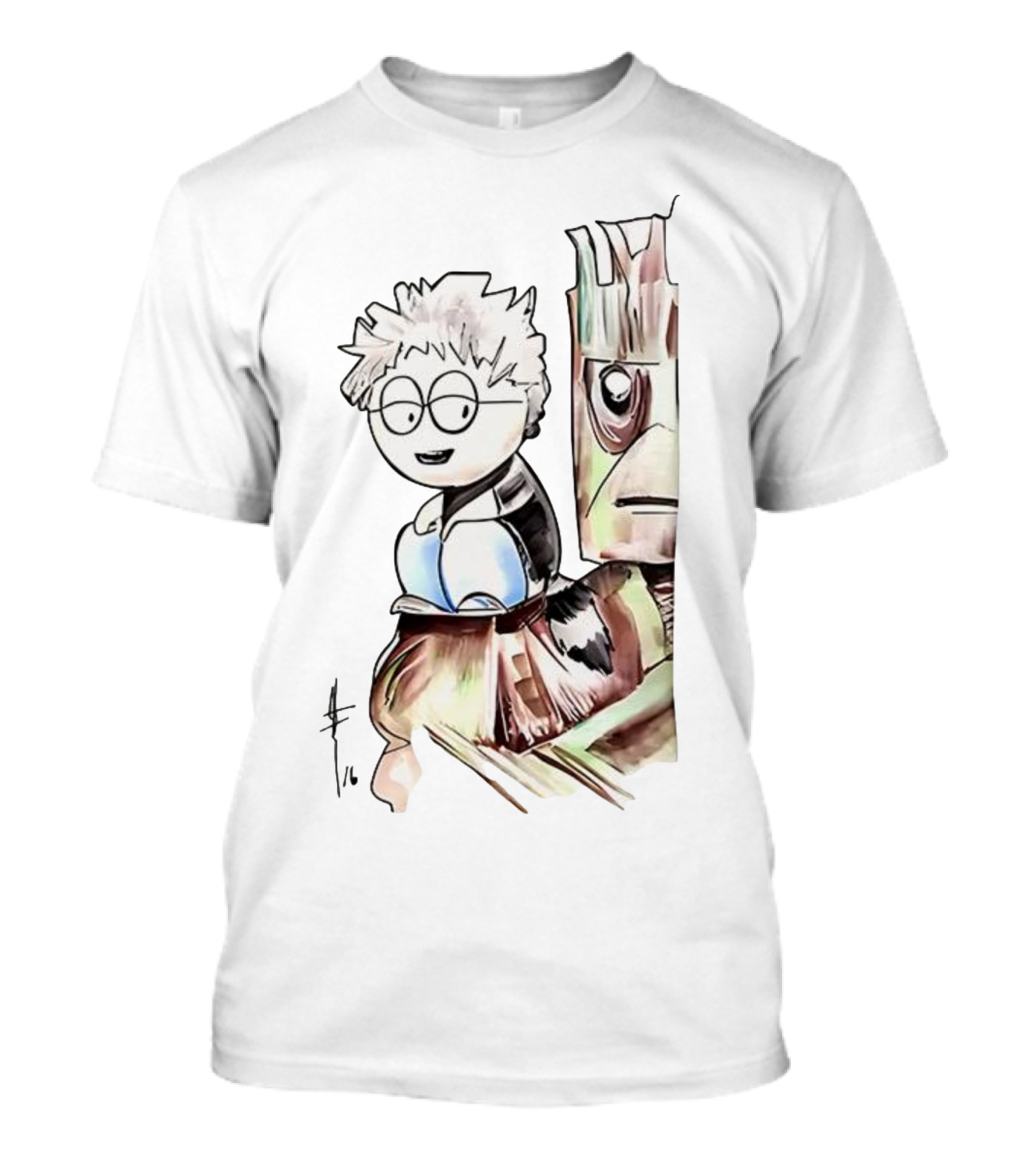 Kyle Broflovski And Groot Cartoon Mashup Fan Art South Park Guardians Of The Galaxy Crossover T-Shirt