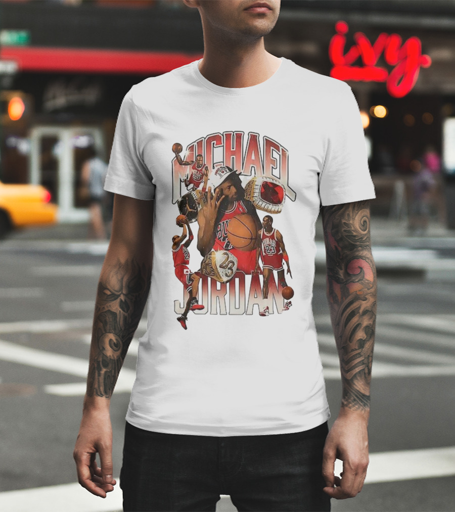 Michael Jordan NBA Bulls Champion Iconic Moments T-Shirt