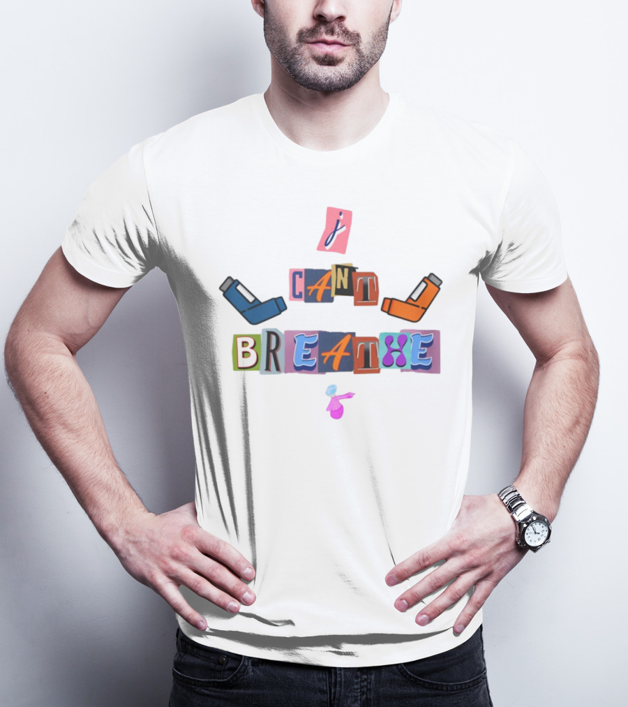 I Can't Breathe Text Collage Abstract Style T-Shirt