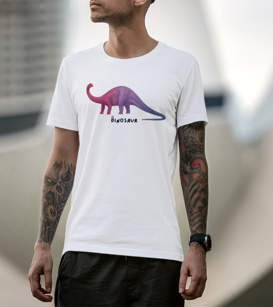 Pridecore Binosaur Dinosaur LGBTQ Rainbow Colors T-Shirt