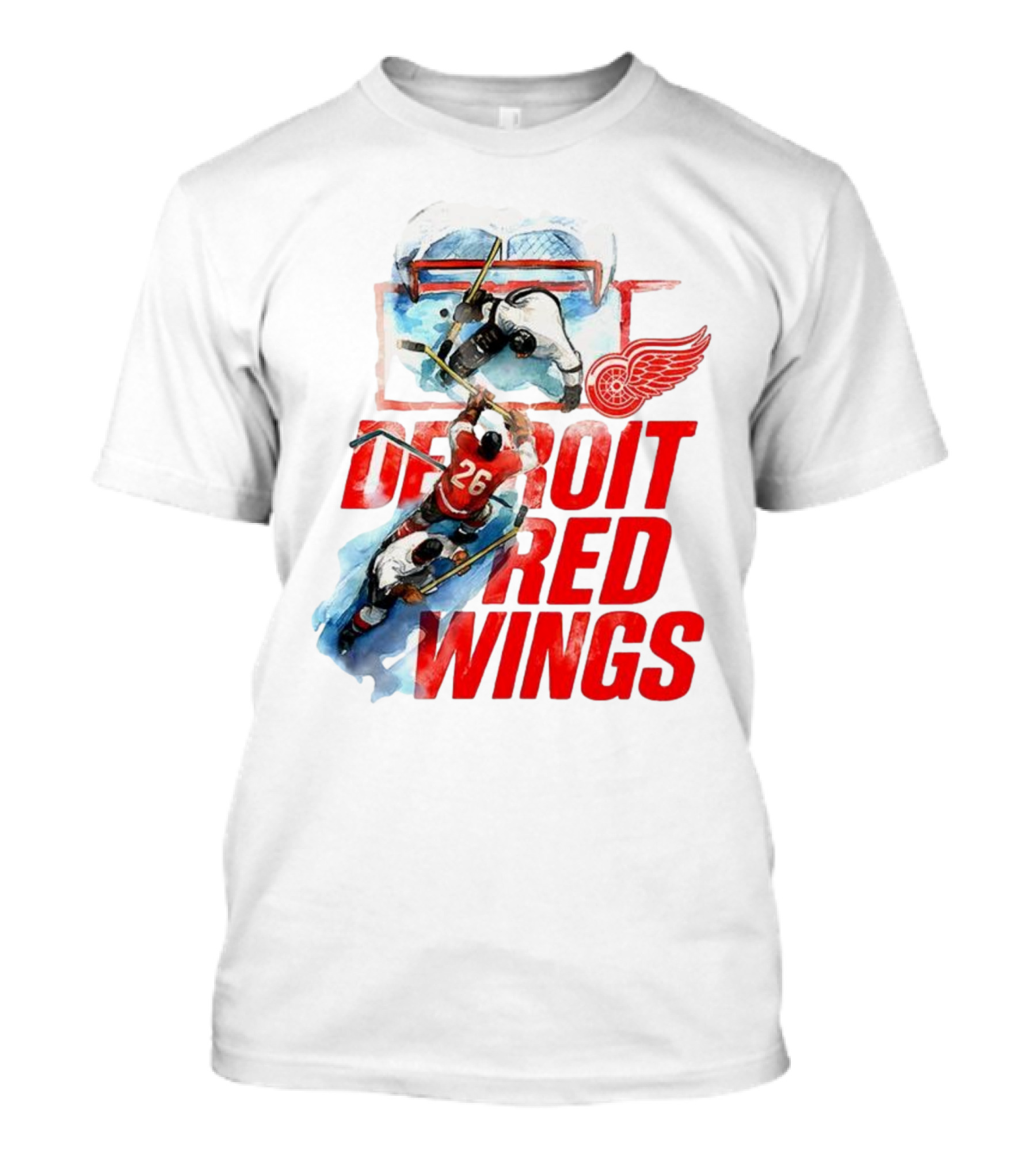 Sana X Detroit Red Wings Hockey Team Action Scene T-Shirt