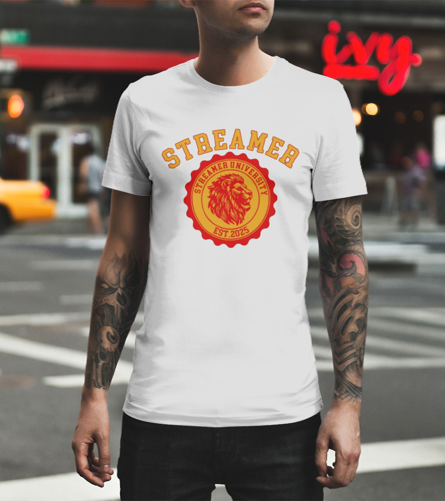 Streamer University Est 2025 Lion Emblem T-Shirt