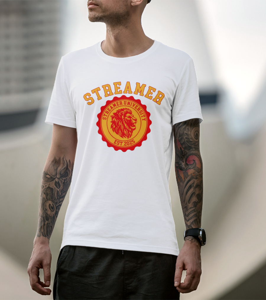 Streamer University Est 2025 Lion Emblem T-Shirt