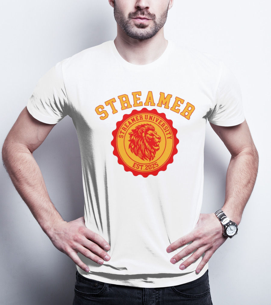 Streamer University Est 2025 Lion Emblem T-Shirt