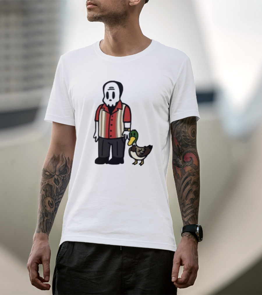 Warren Lotas Skull Character With Duck Companion Bowling Style Outfit T-Shirt