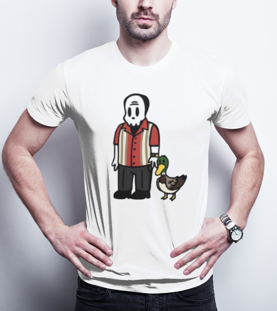 Warren Lotas Skull Character With Duck Companion Bowling Style Outfit T-Shirt