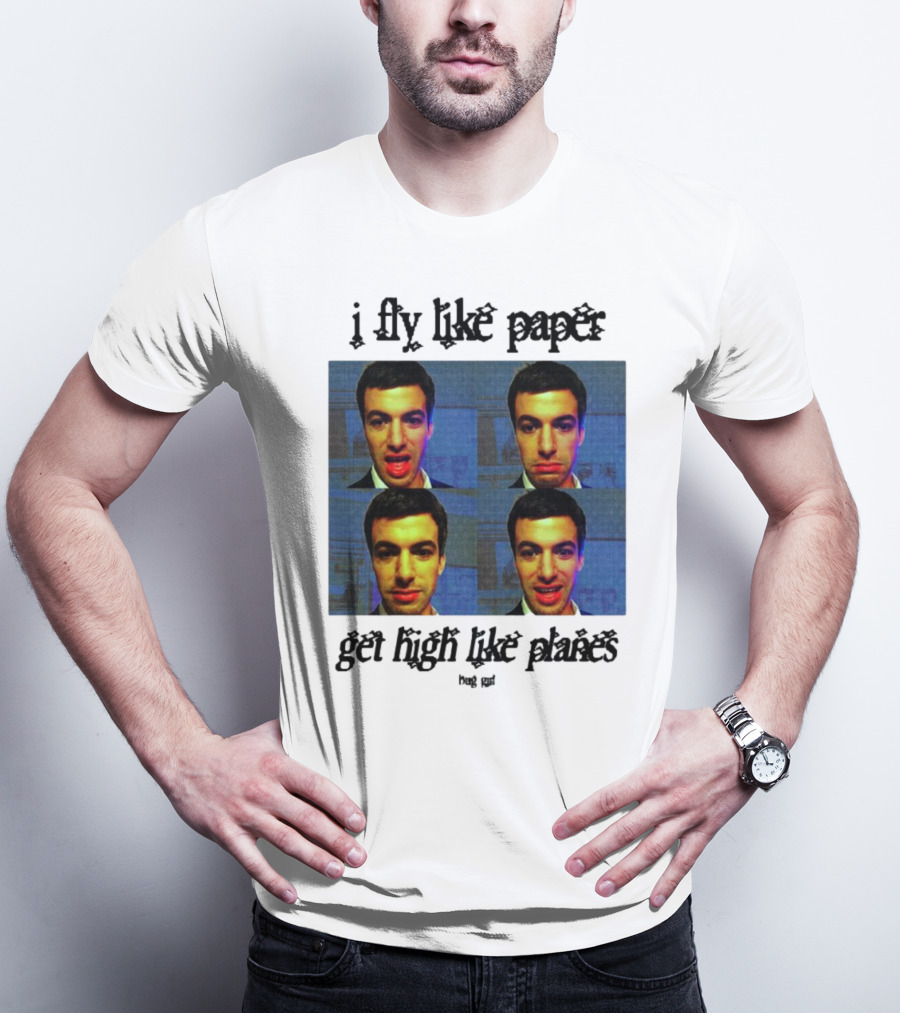 Bug Girl I Fly Like Paper Get High Like Planes Four Faces T-Shirt