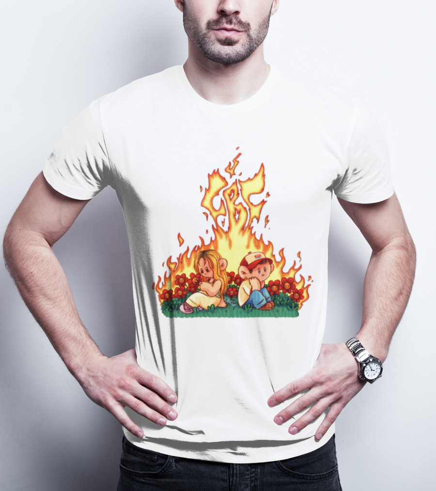 Fireball Friday Love Is Comic Characters With Fiery Background T-Shirt