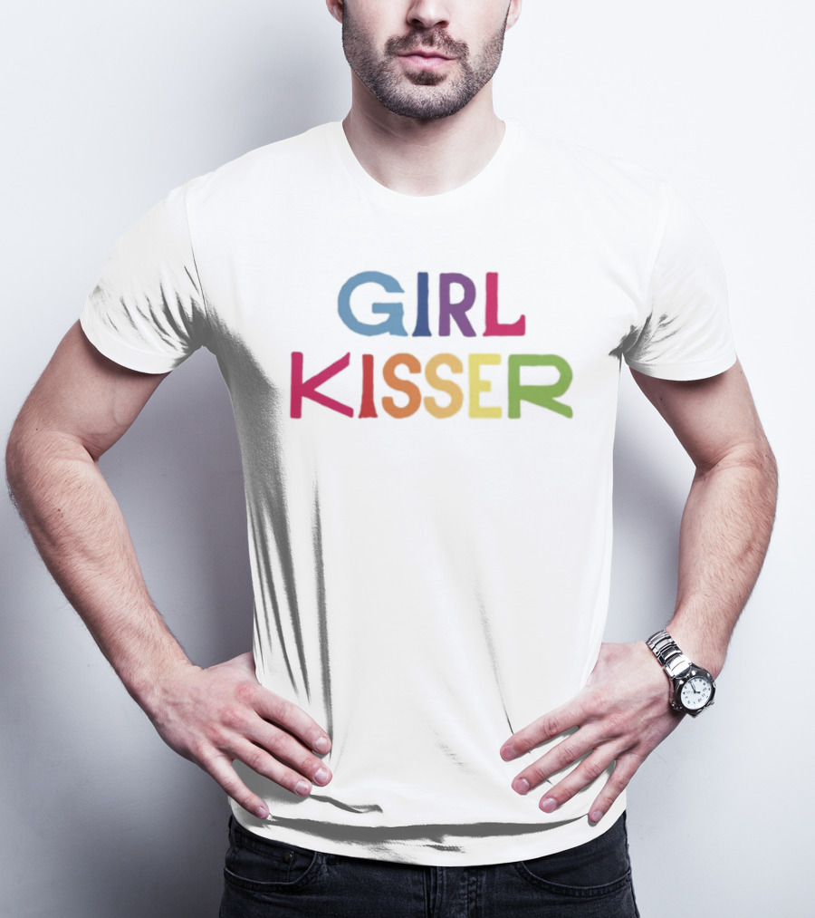 Rainbow Pride Girlinred Girl Kisser LGBTQ+ Bold Statement T-Shirt