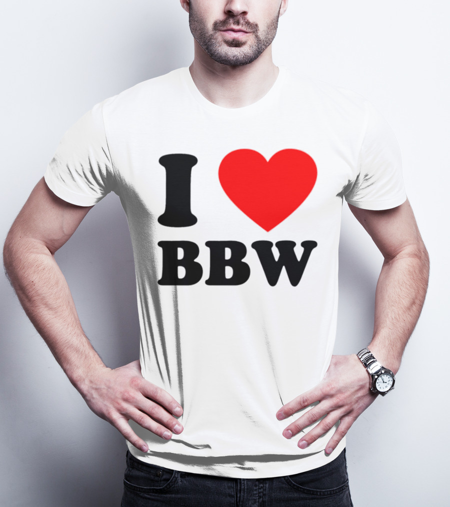 I Love BBW Heart Symbol Statement T-Shirt