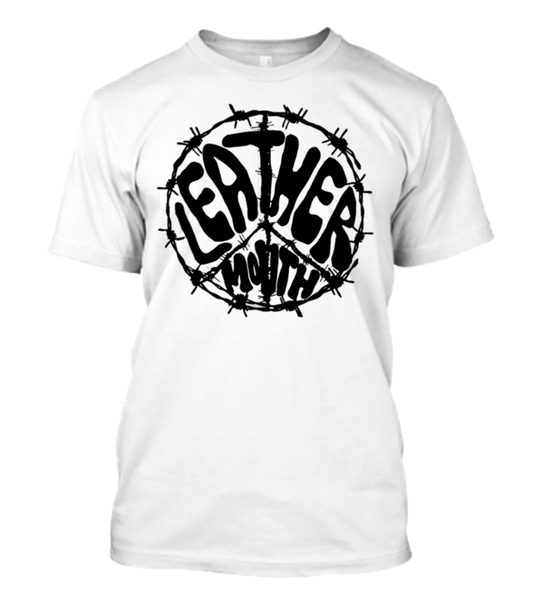 Leathermouth Barbed Wire Peace Symbol Grunge Aesthetic T-Shirt