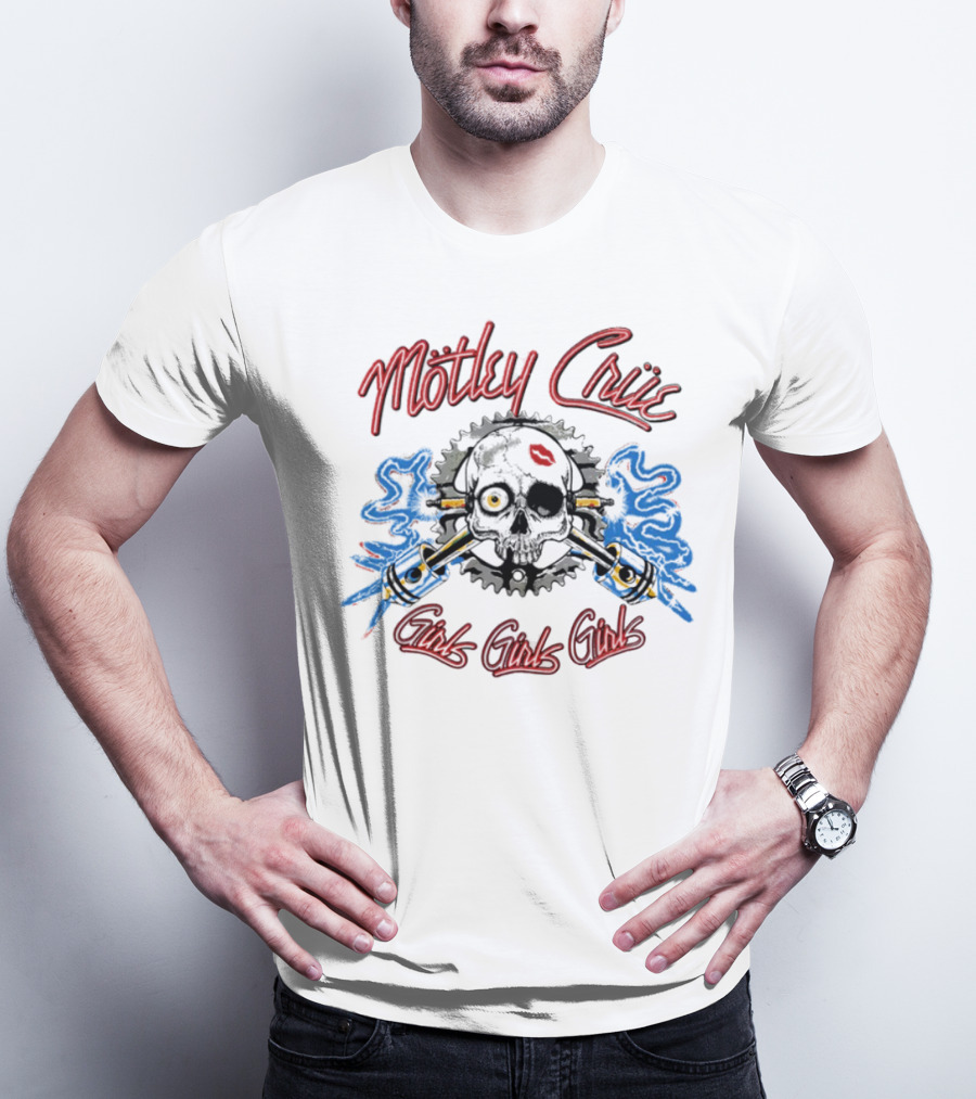 Mötley Crüe Vintage Spark Plug Girls Girls Girls T-Shirt