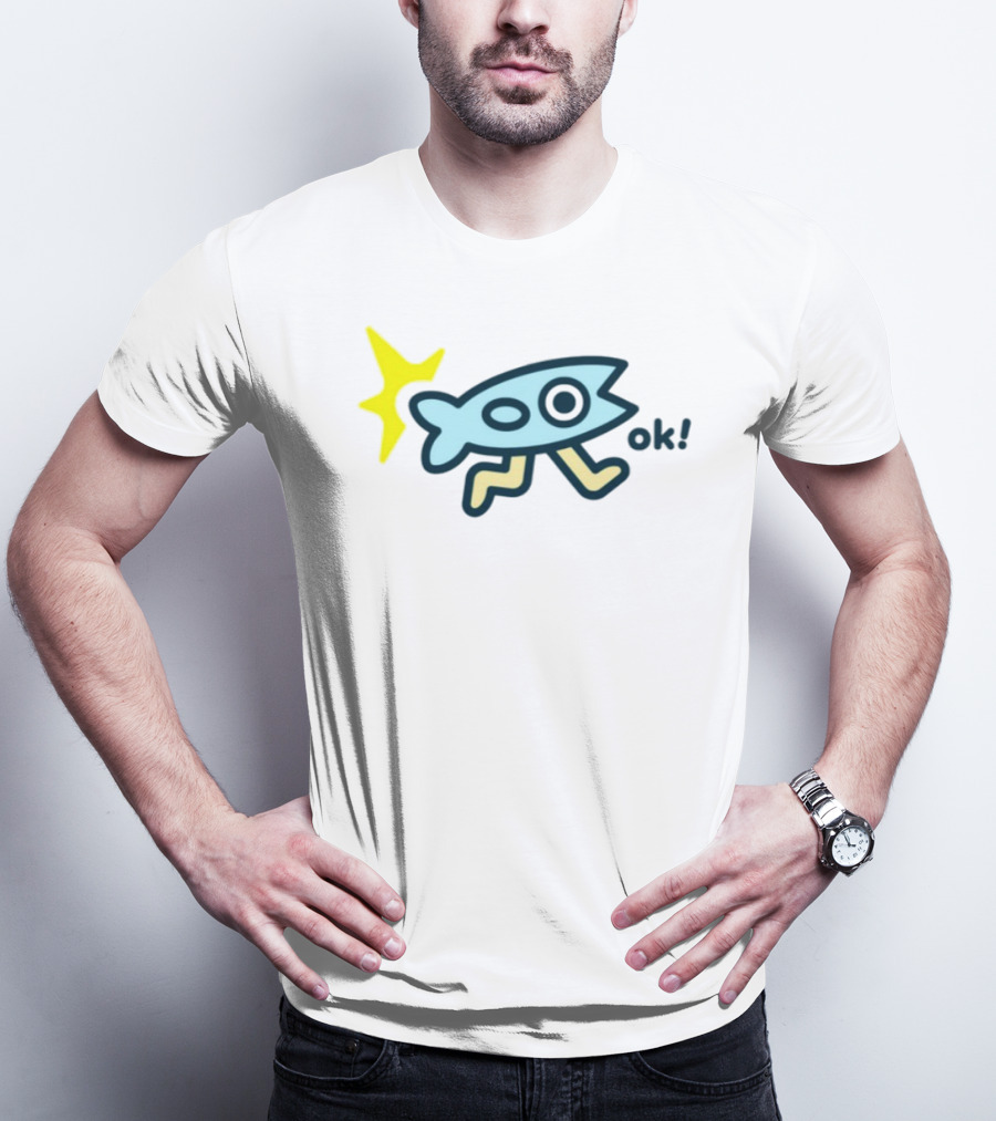 Oksuperday Fish With Legs And Star Icon Ok T-Shirt